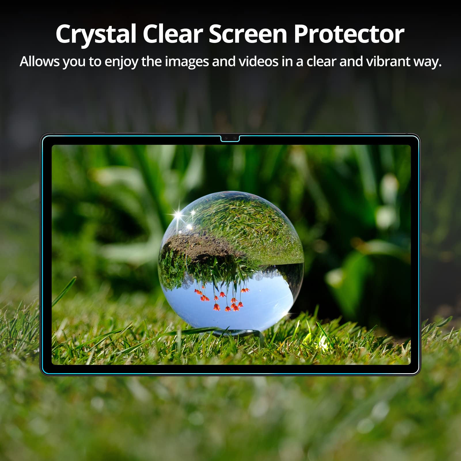 Softamm [2 Pack Tempered Glass Screen Protector for Samsung Galaxy Tab S9 Plus 2023 / S8 Plus 2022 / S7 FE 2021 / S7 Plus / S7+(12.4) with Upgrade Cleaning Kit /2.5D/ No-Bubble/Anti Scratch