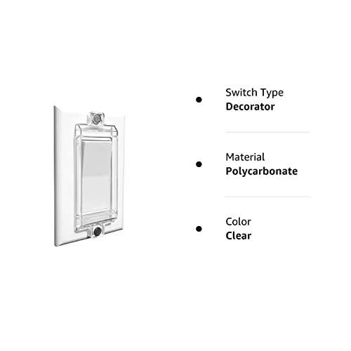 Magnetic Light Switch Guards, ILIVABLE Light Switch and Outlet Cover for Flat Modern Switches, Not Child Proof (Clear, 2 Pack)