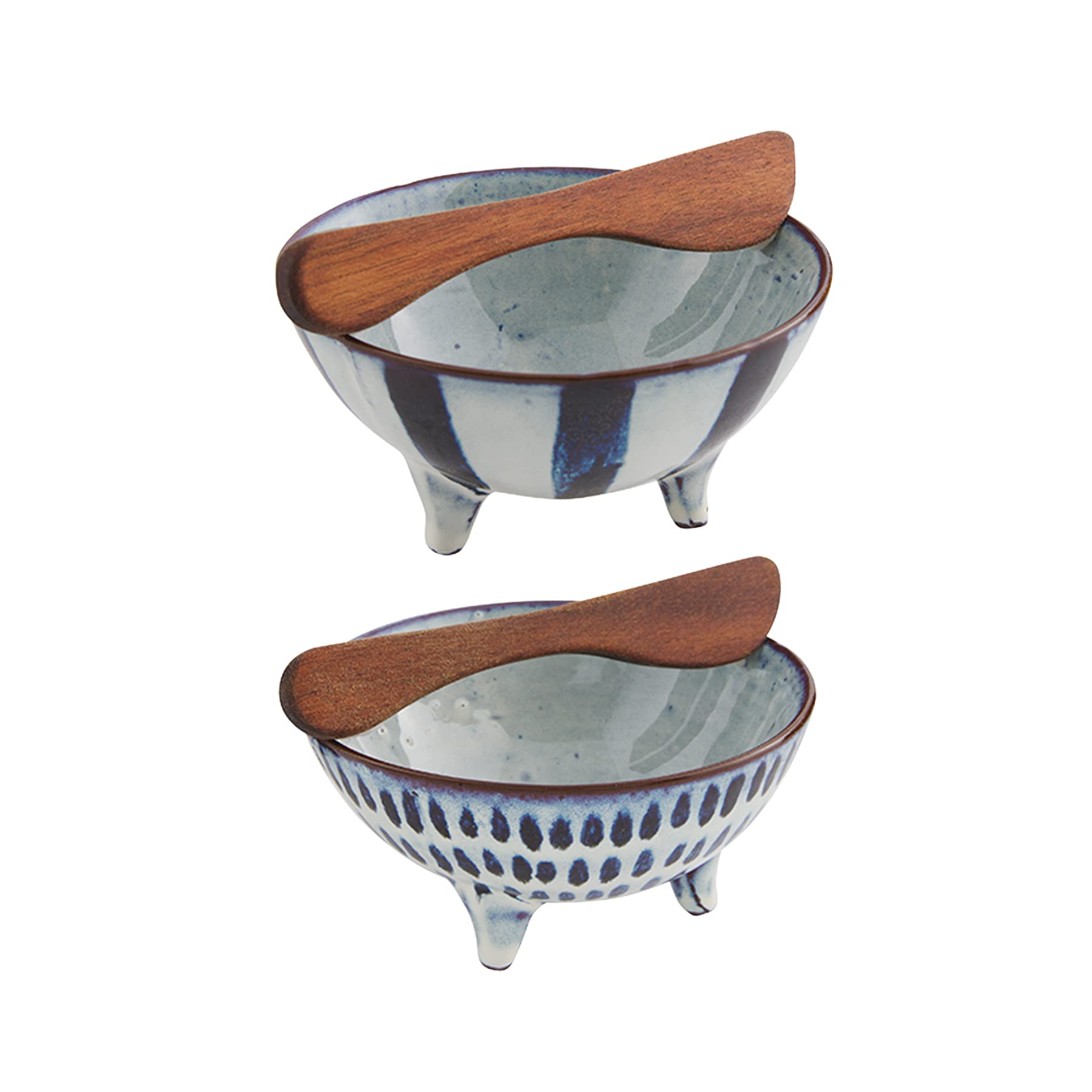 Mud Pie Black Reactive Dip Set, speader 5.5"
