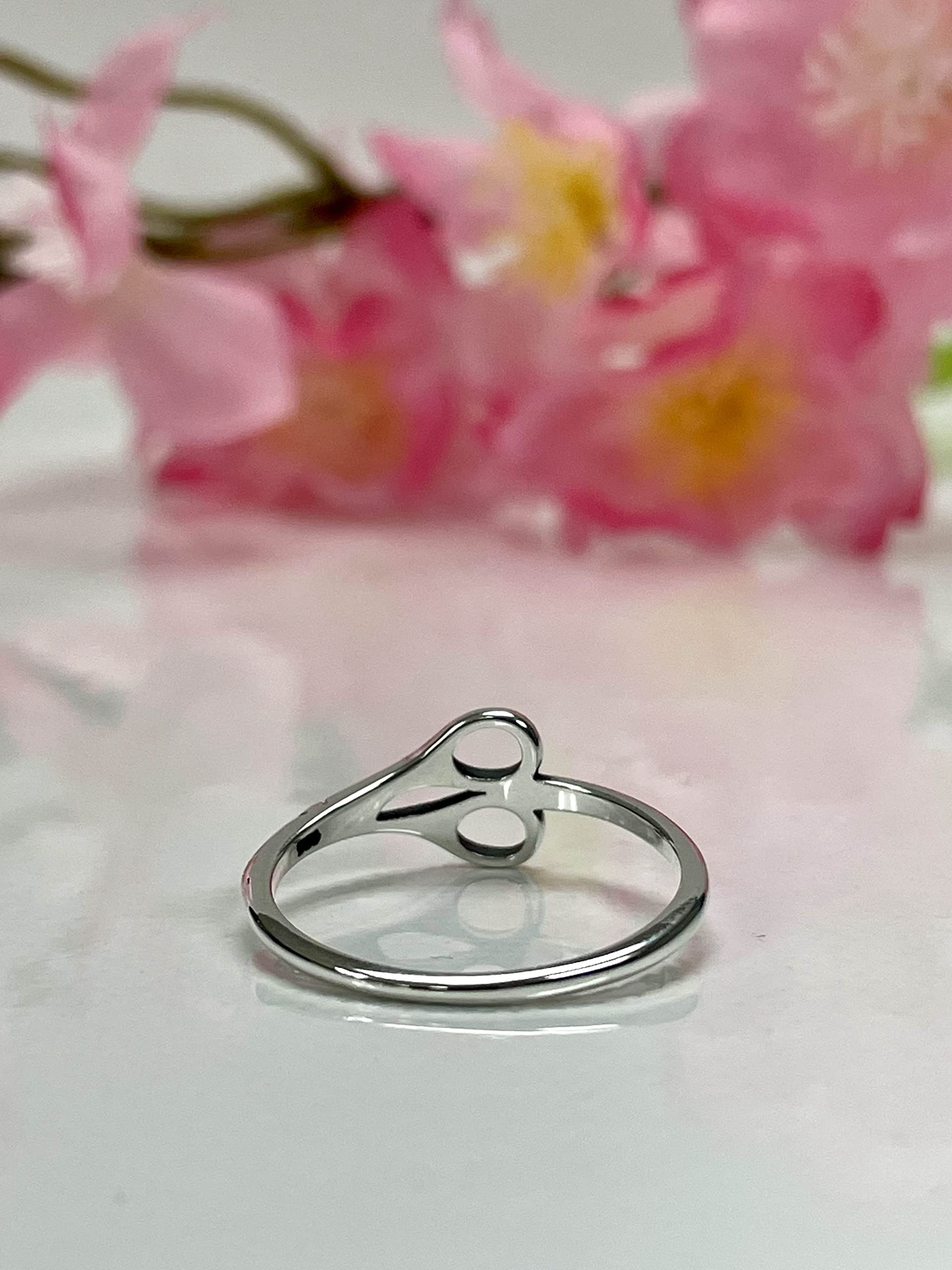 PERFECTJEWELZ Scissors Ring 925 Sterling Silver 8mm Casual Band Size 4
