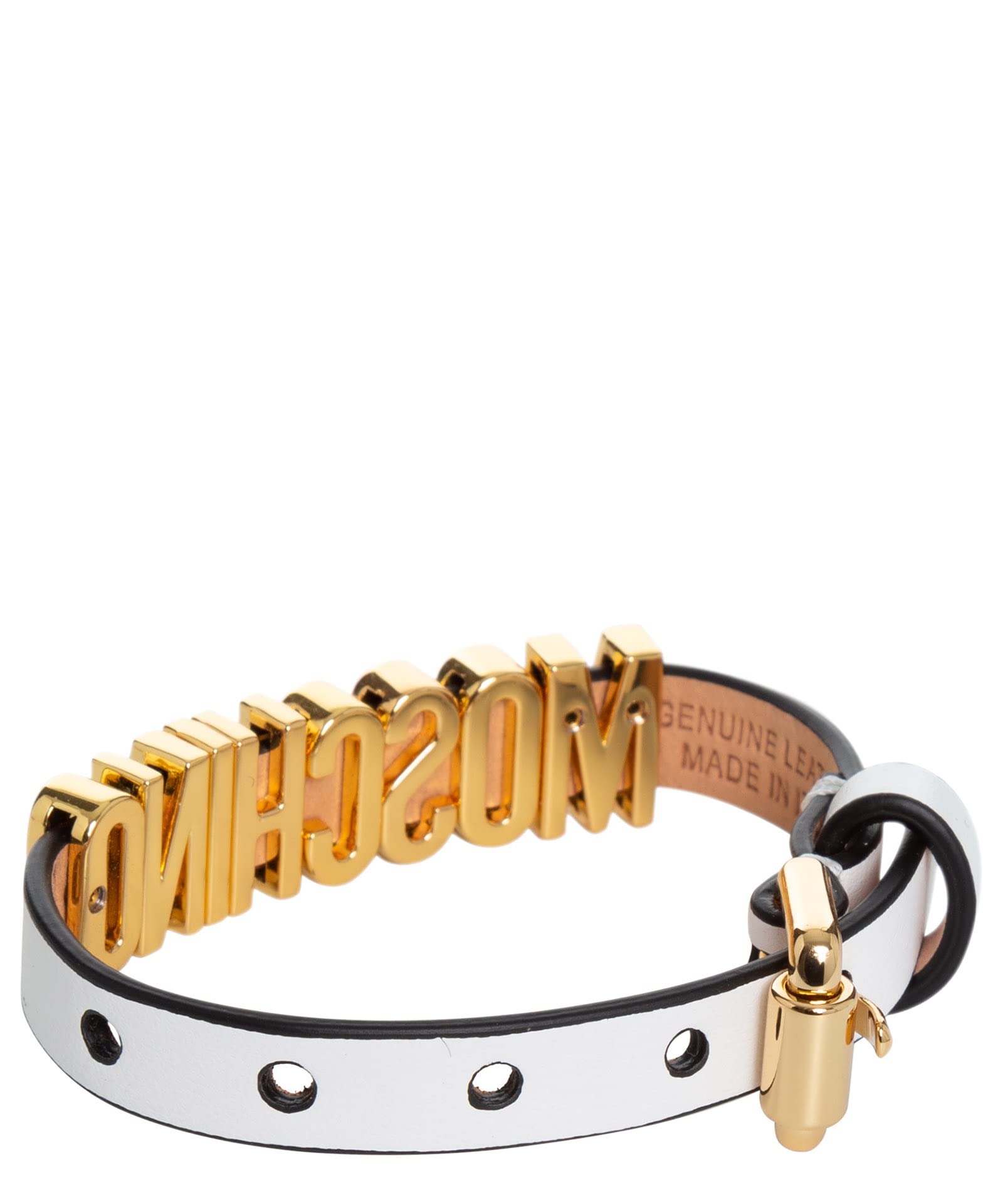 MOSCHINO women Logo bracelet white - gold