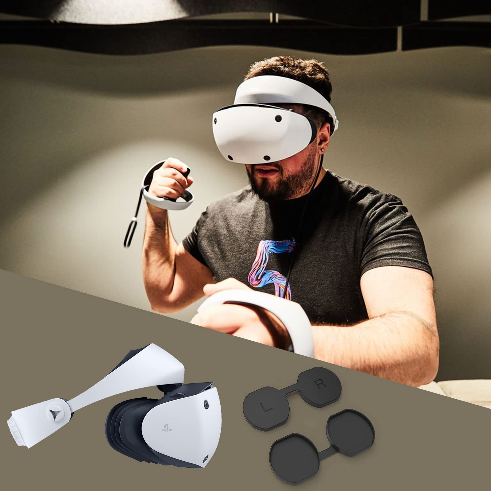 TATAVR Lens Protector Cover Dust Proof for PS VR2 Lens, Silicone Anti-Dust Lens Protective Shell Cover Accessories Compatible with PlayStation VR2 Headset PSVR2 Accessories