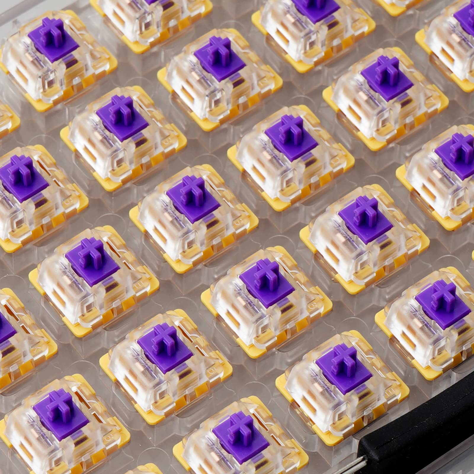 RK ROYAL KLUDGE Keyboard Switches, 3 Pin 45gf Linear Switches DIY Custom Plate Mounted Switches for Mx Mechanical Keyboard (35pcs, Lubed, Lemon Yellow)