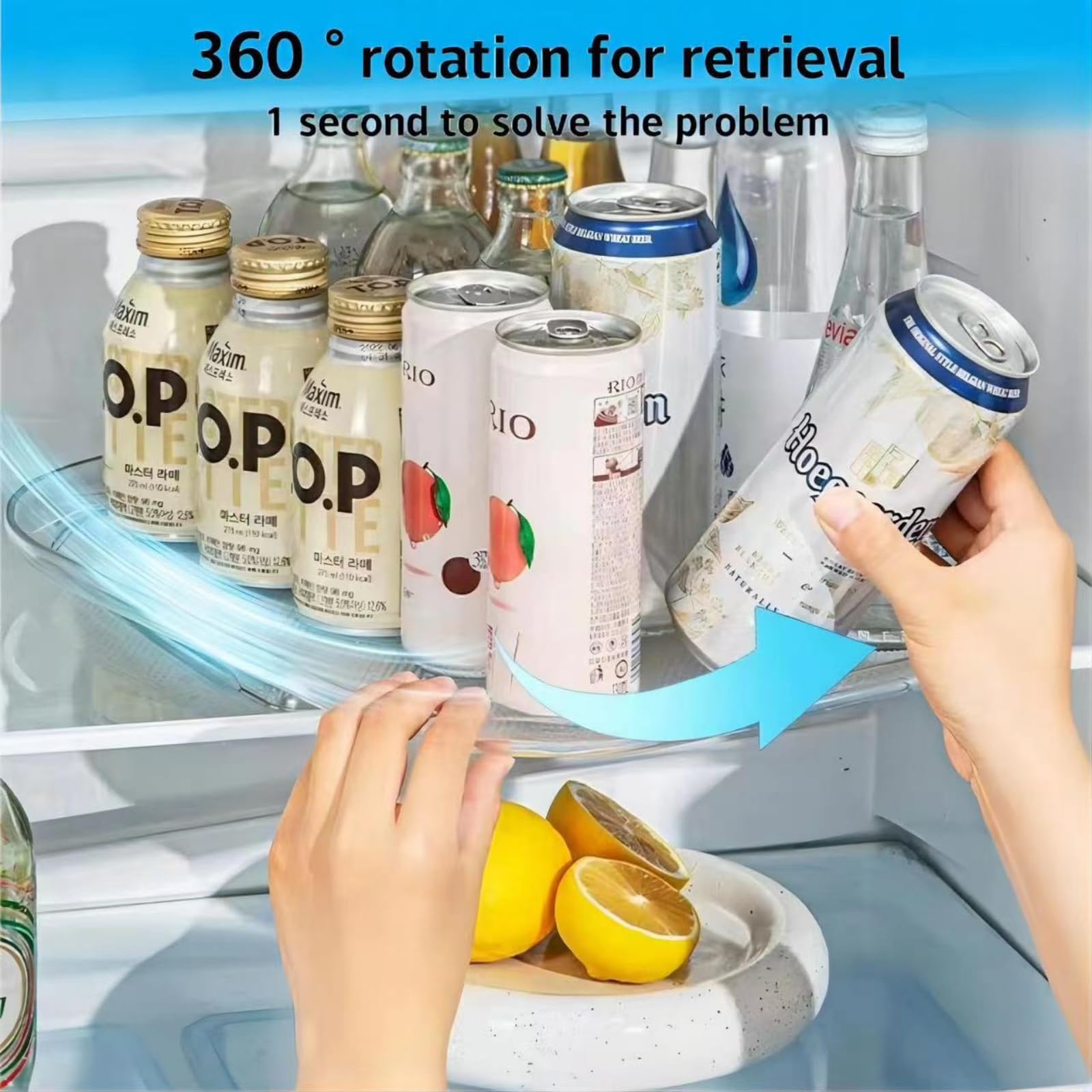 MILLTO Square Lazy Susan for Refrigerator,Lazy Susan Turntable Organizer for Refrigerator, Countertop Condiment Storage Rack for Kitchen, Pantry, Cabinet, Dining Table (2pc(13.77 * 10.23 * 1.26in))