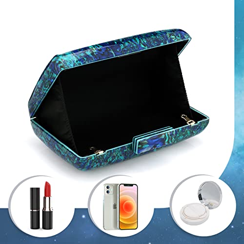 Rkrouco Women’s Evening Clutch Acrylic Clutch Purses for Wedding Prom Dress Bag-Green