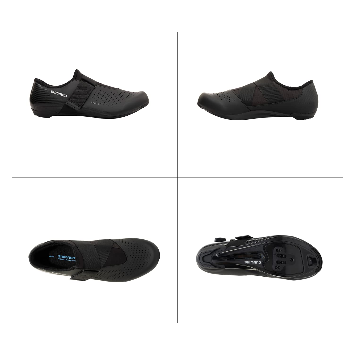 SHIMANO SH-RP101 High Performing All-Rounder Cycling Shoe, Black, 12.5-13 Women / 10-10.5 Men (EU 45)