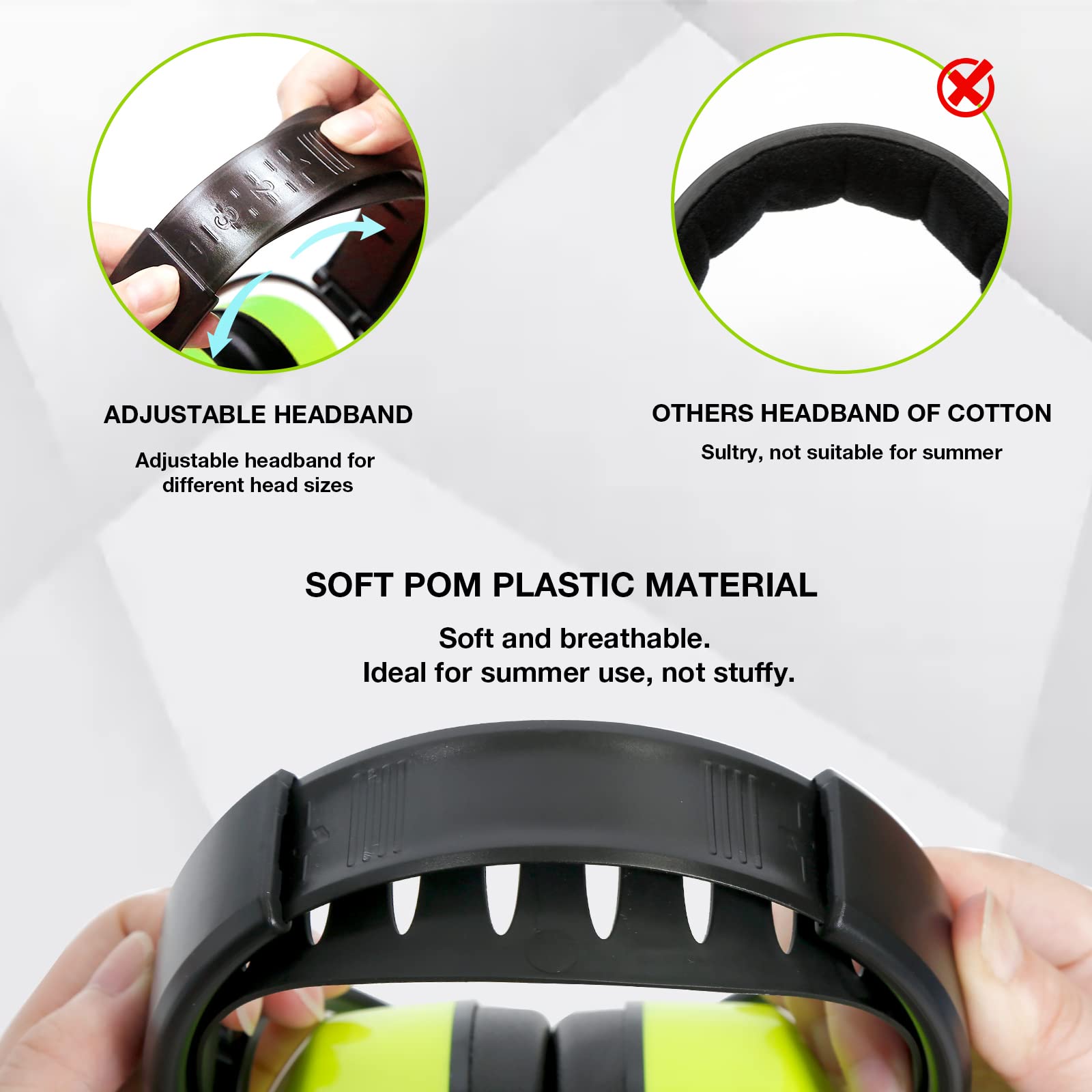 LYSIAN Foldable Noise Reduction Earmuffs, Hearing Protection Safety Ear Muffs for Shooting, Workshop, Indurstrial and Loud Security Events, for Adult Men and Women