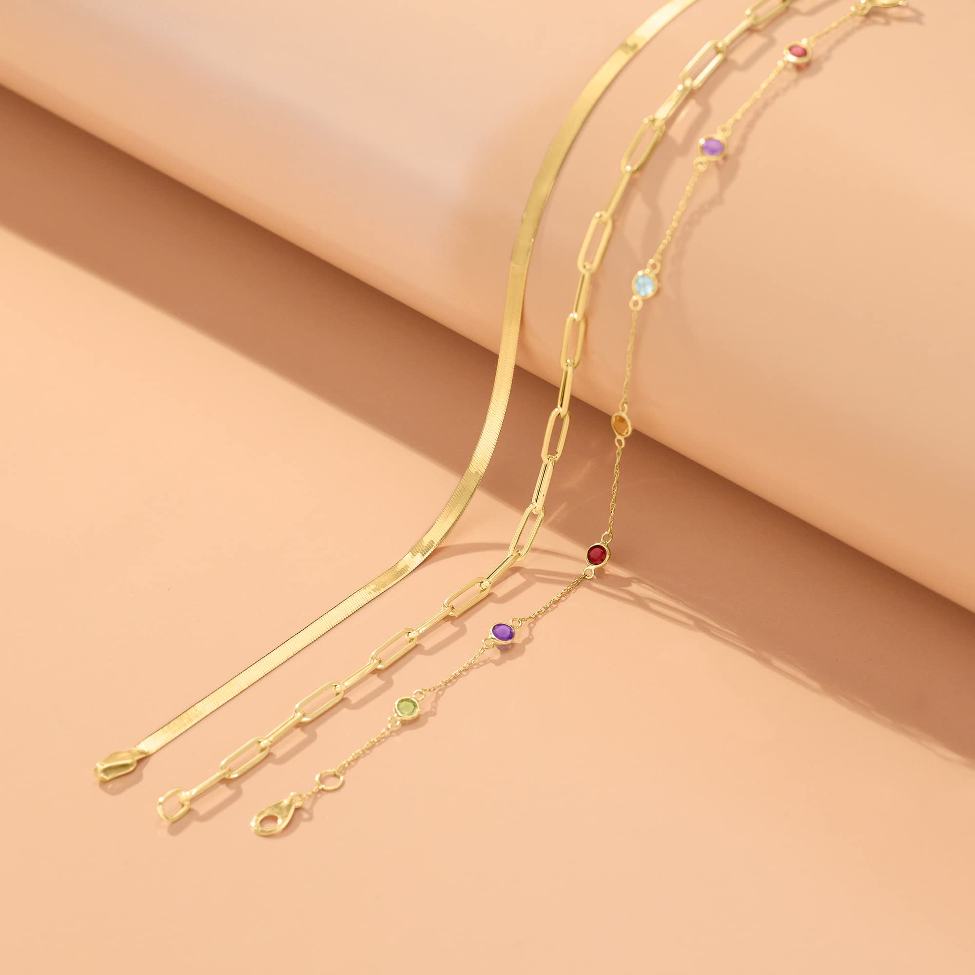 Ross-Simons RS Pure 0.69 ct. t.w. Multi-Gemstone Station Bracelet in 14kt Yellow Gold. 7.5 inches