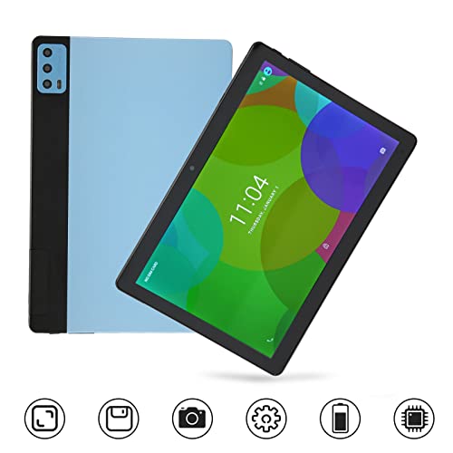 Yunseity 10 Inch IPS HD Tablet, 4G 5G WiFi Calling Tablet, 4GB RAM 256GB ROM PC Tablet, MT6735 8 Core CPU, Dual Stereo Speakers, Great for Gaming Reading Learning (Blue)