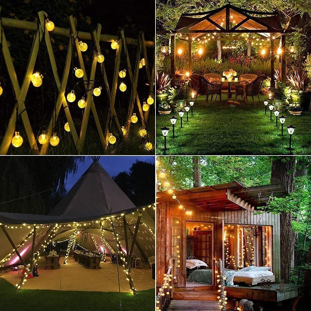 LOENDE Battery Operated String Lights Waterproof 16FT 30 LED 8 Modes Fairy Garden Globe String Lights with Timer for Christmas Tree Holiday Outdoor Indoor Patio Party Decor, Warm White (2 Pack)