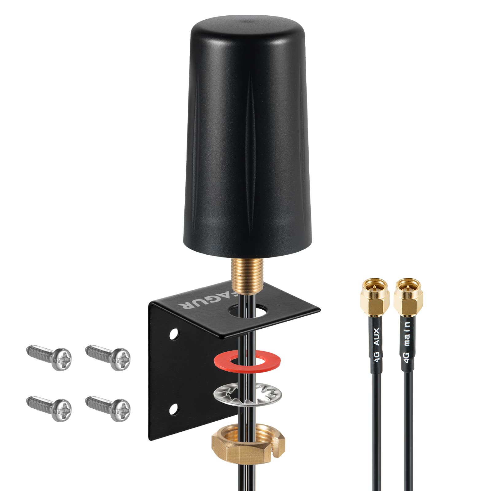 Waterproof 5dBi 3G 4G/LTE 2x2 MIMO Low Profile Omni-Directional Antenna with 10 ft Coax Cables for Verizon AT&T T-Mobile Sprint Cellular Cisco, Cradlepoint, Digi, Pepwave 4G LTE Router,Eifagur
