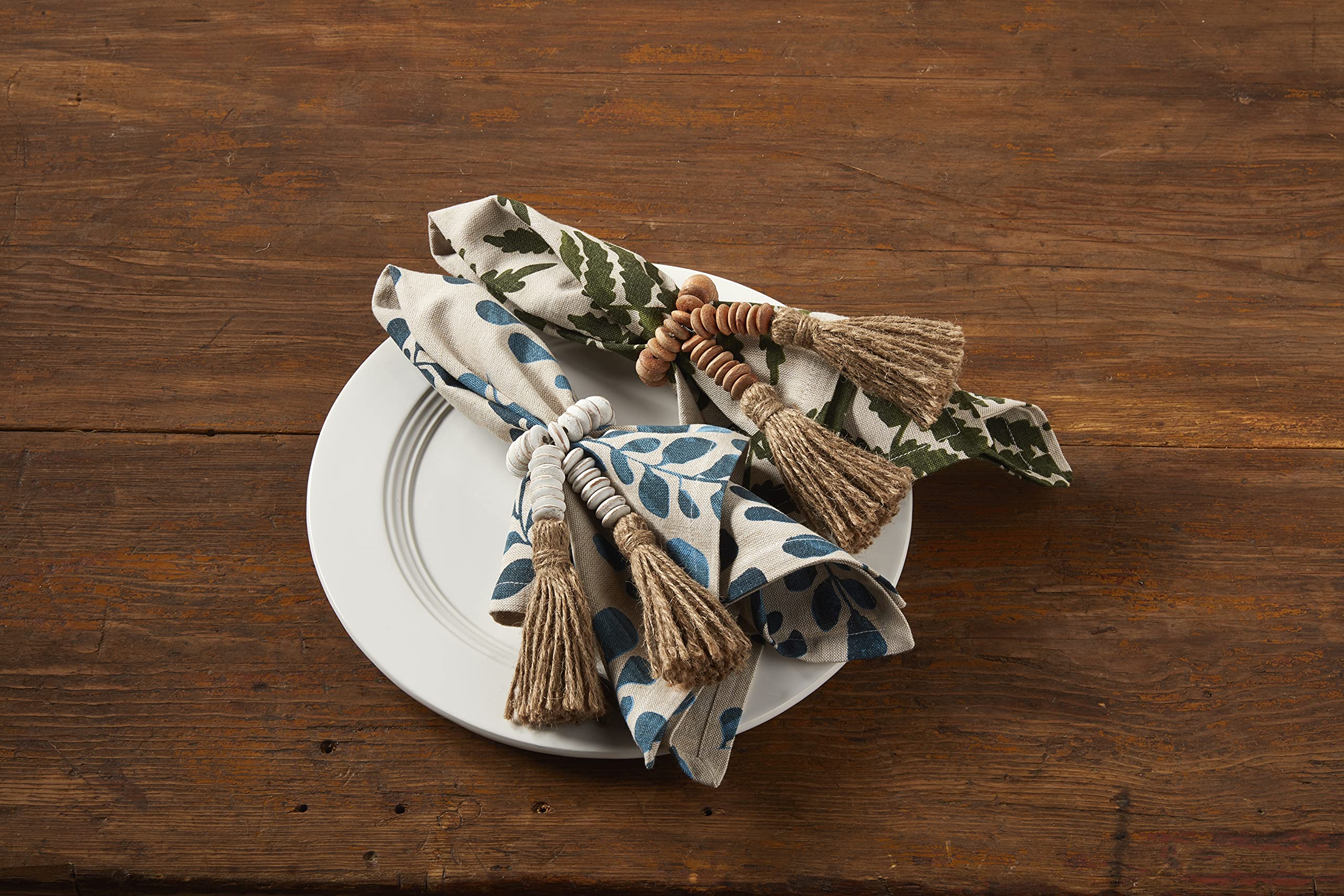Mud Pie Leaf Napkin Set, Blue, 18" x 18"