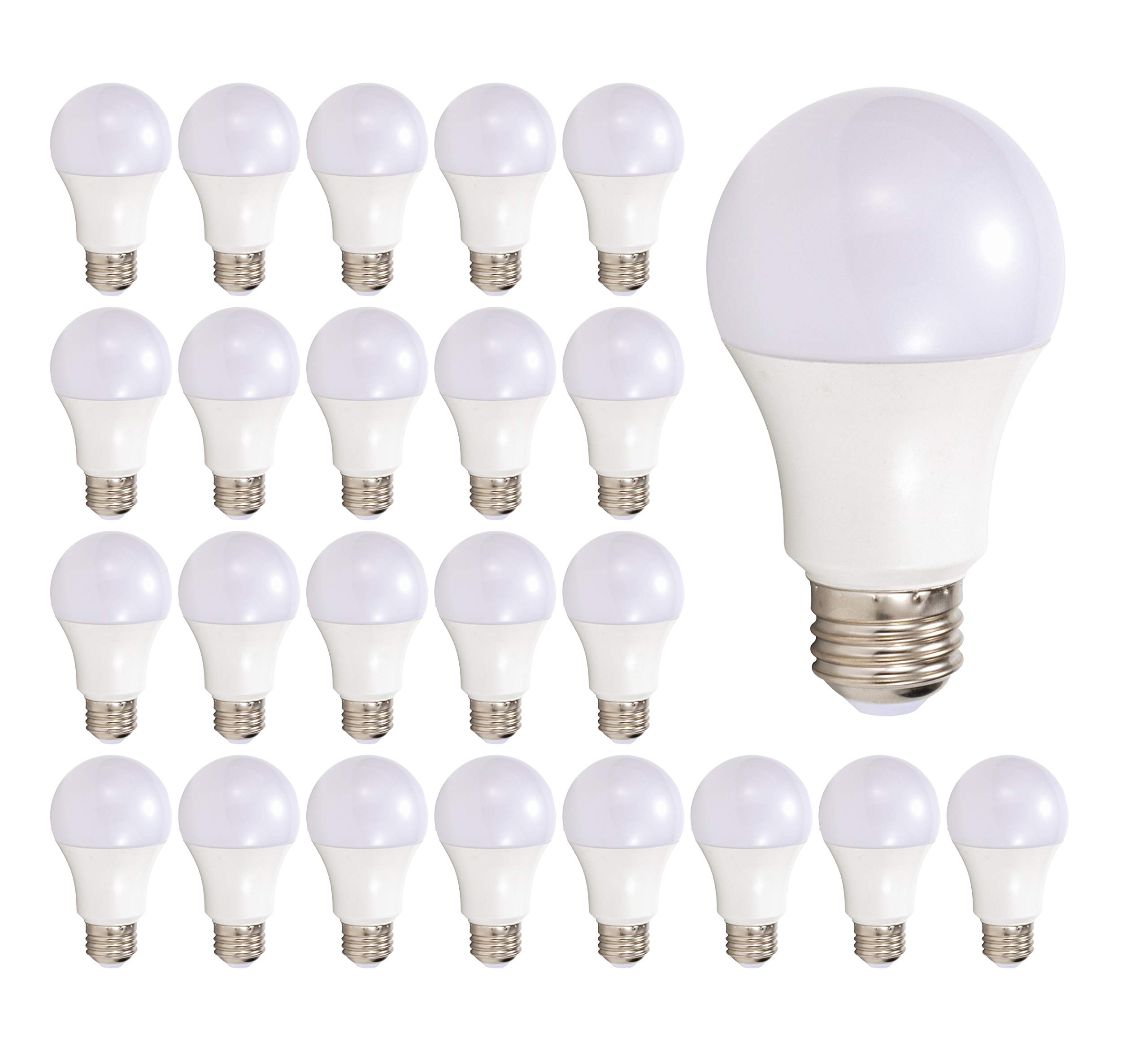 LIT-PaTH LED Lighting Bulb, A19 9.5W (60W Equivalent) 800 Lumen, Non-Dimmable, Aluminum Injected Housing, 24-Pack (5000K-Daylight White)