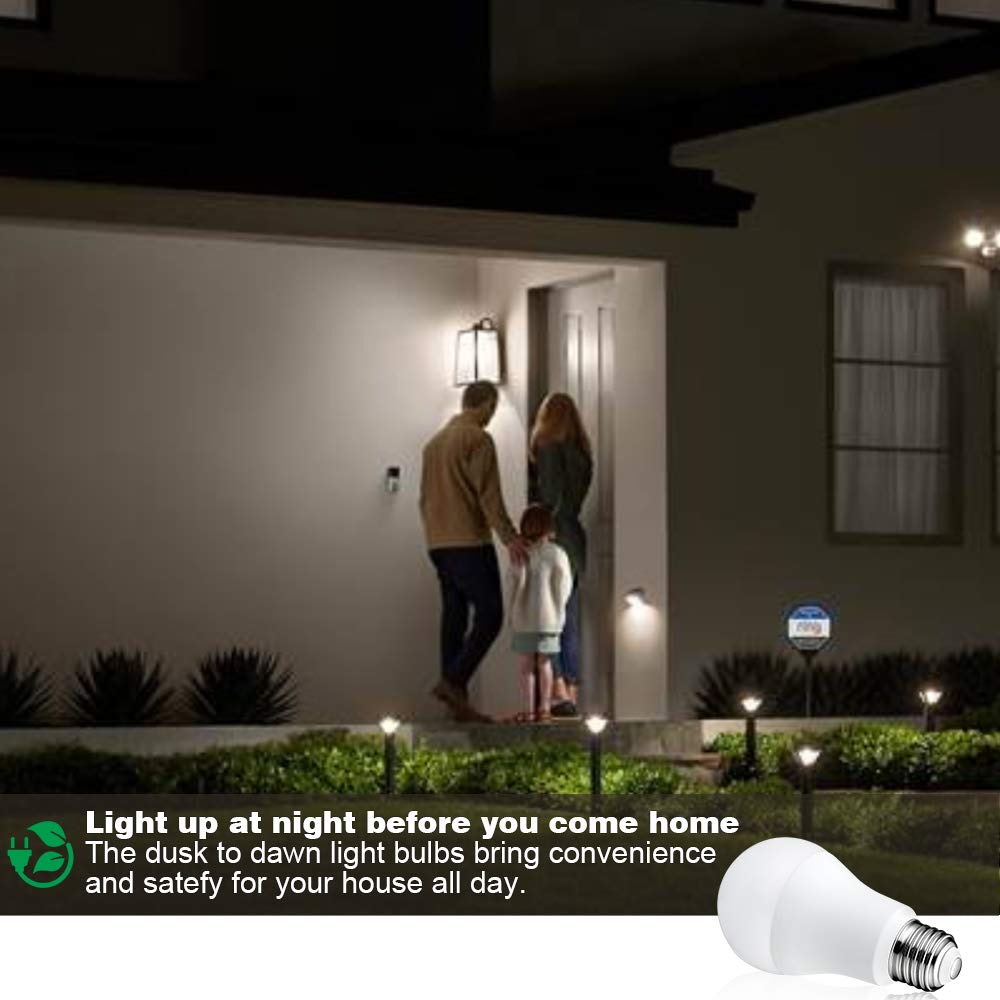 NAWVACE Light Bulb LED Outdoor Lighting, Warm White 3000K, 9W(60W Equivalent) 900LM E26 A19, 6-Pack