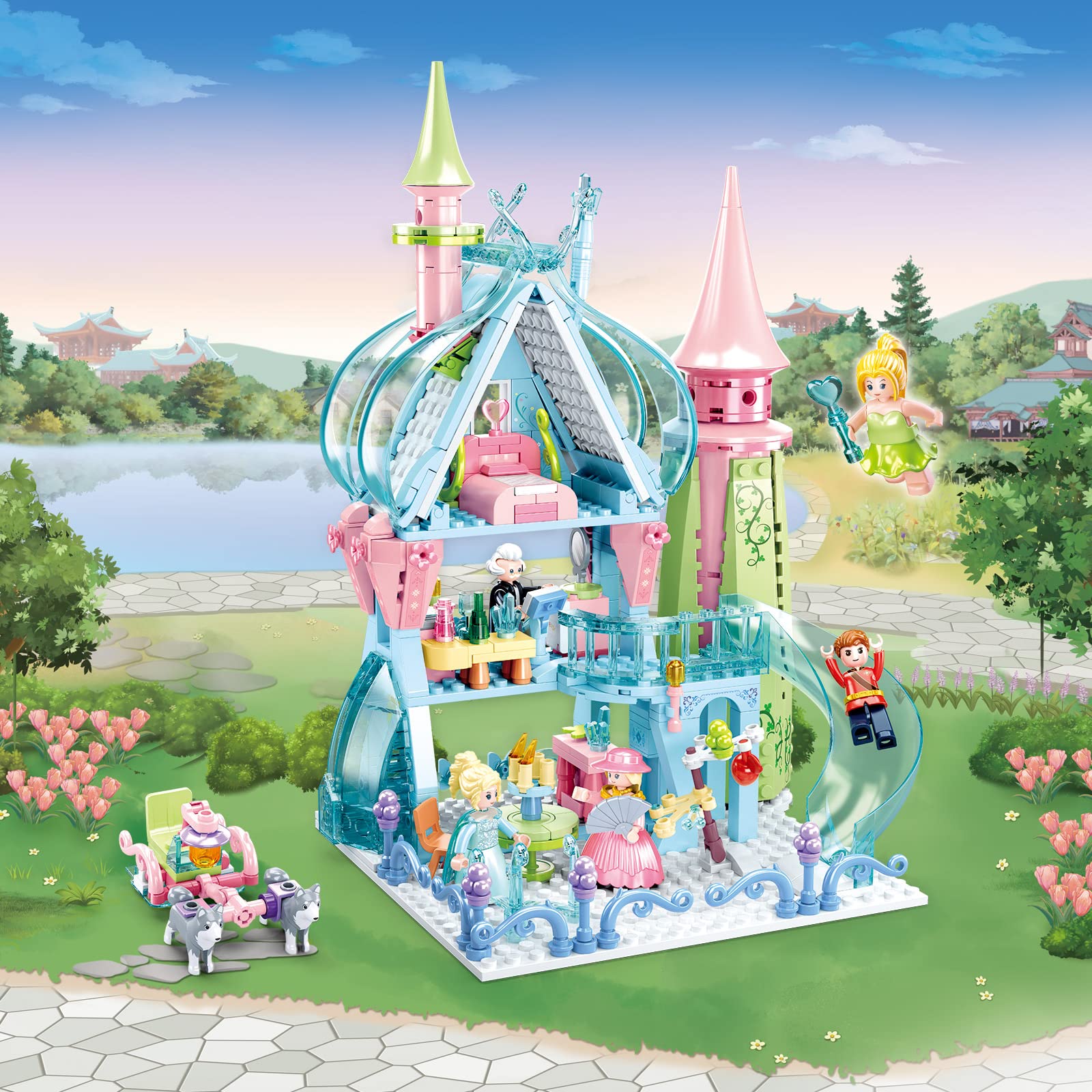 Sluban Building Blocks Toy Fairy Tale Castle Educational Learning Construction Toys Set for Kids Boys Grils (447 pcs)