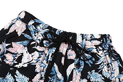 KISSMODA Women's Workout Shorts Athletic Sports Running Shorts with Pocket Floral Print