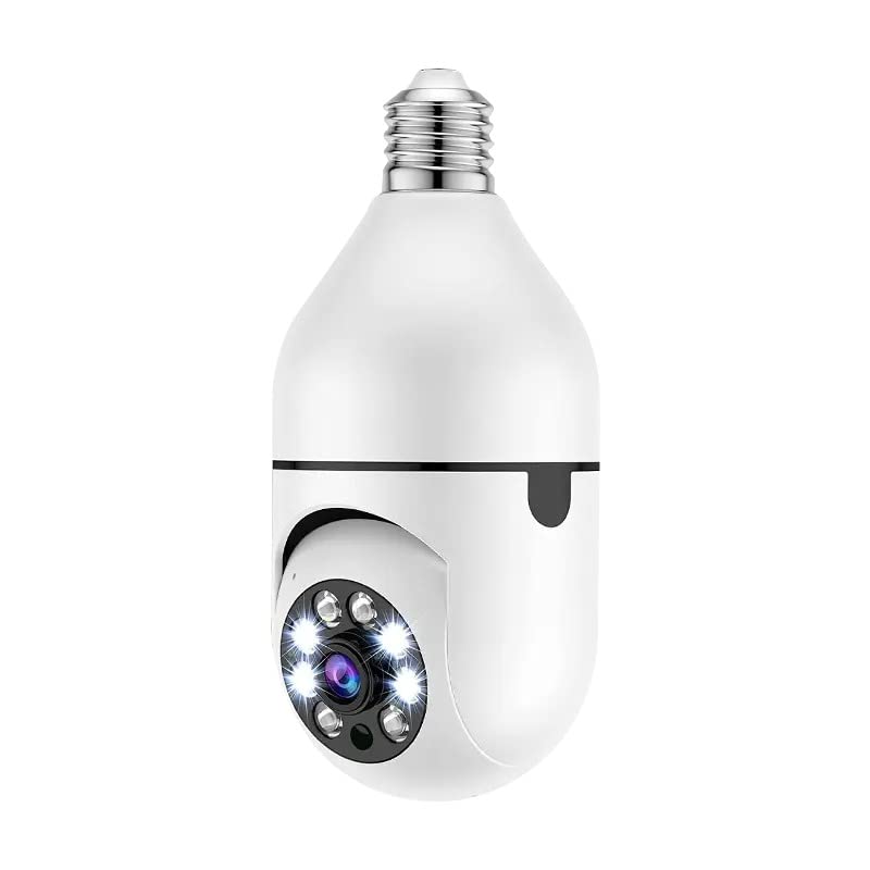 Light Bulb Security Camera Light Socket E27 Lightbulb Camera, 2.4G WiFi Wireless Camera for Home Security with Motion Tracking, Easy Installation, SD and Cloud Storage.