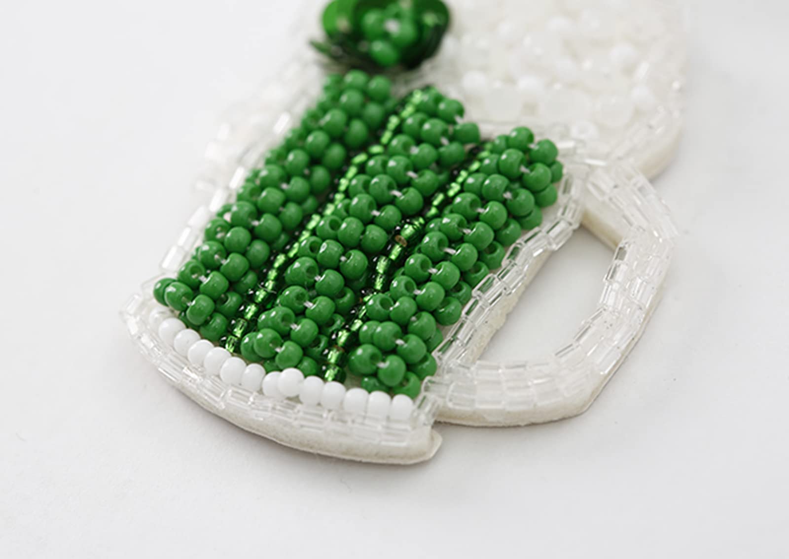 St Patrick's Day Beaded Earrings Green Beer Cup Dangle Earrings St Patrick's Day Accessories Costumes Jewelry for Women Gifts