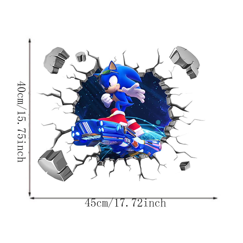 Sonic Wall Stickers Children's Room Living Room Décor 3D Cartoon Game PVC Stickers (P0432)