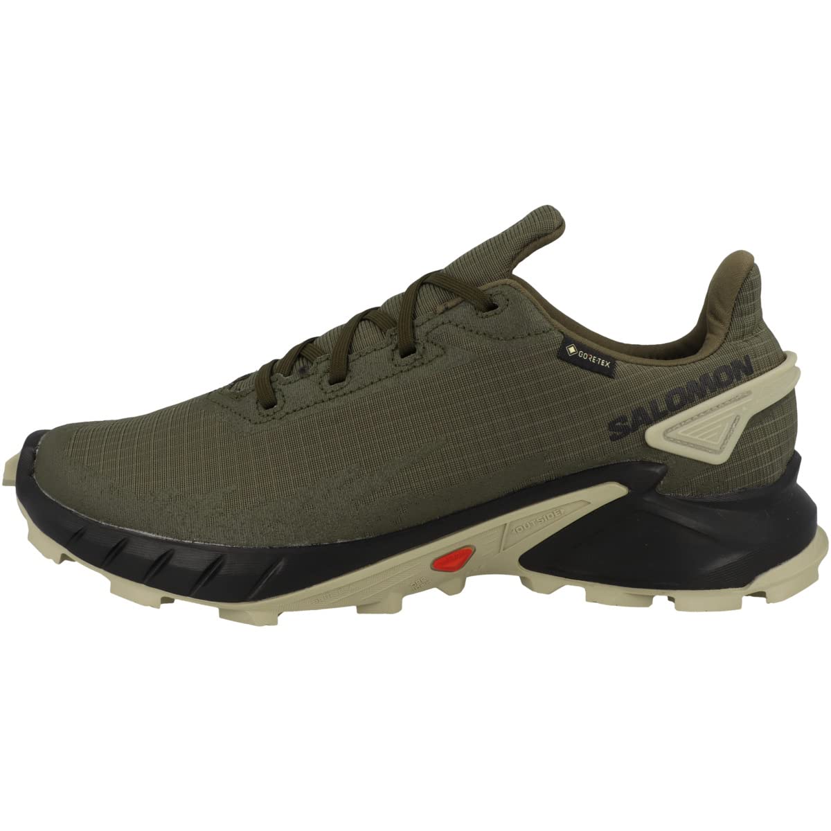 Salomon Men's ALPHACROSS 4 Gore-TEX Trail Running Shoe, Olive Night, 12.5