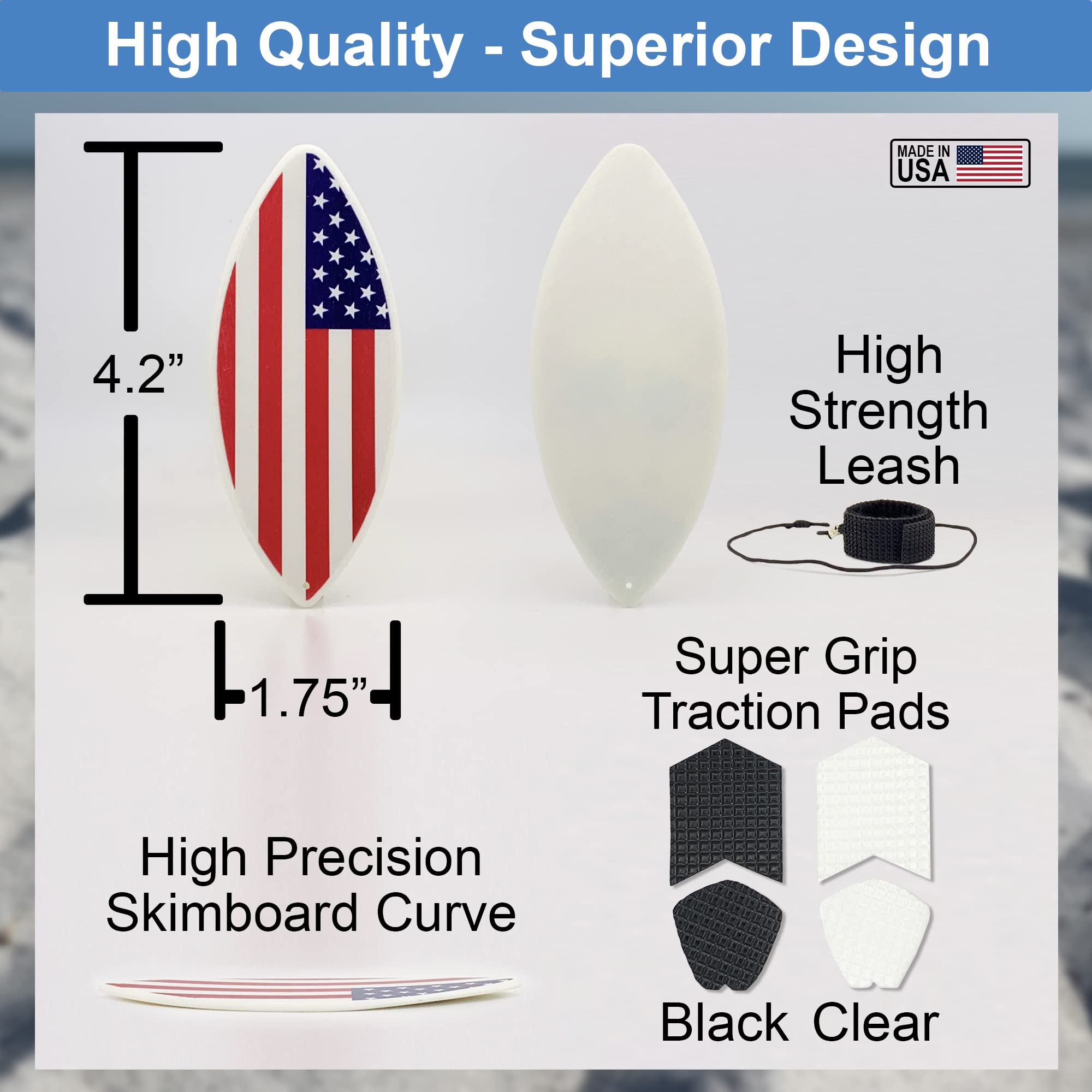 Shaka Minis Finger Skimboard | Finger Surfboard - Skim and Surf The Wind, Waves and Almost Anywhere (Old Glory)