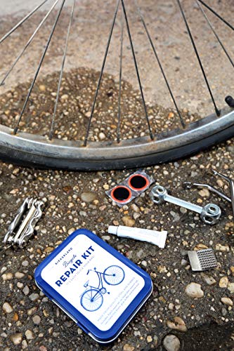 Kikkerland Bike Tin Repair Kit, DIY Bike Repair & Maintenance Tools, Steel and Rubber, Includes 6 Headed Allen set, Best for Quick Fixes