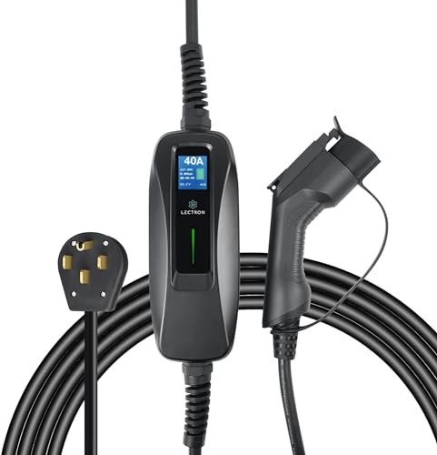 Lectron Electric Vehicle Charger 40 Amp - Level 2 EV Charger (240V) with 15ft Extension Cord & NEMA 14-50 Plug Compatible with All J1772 EVs
