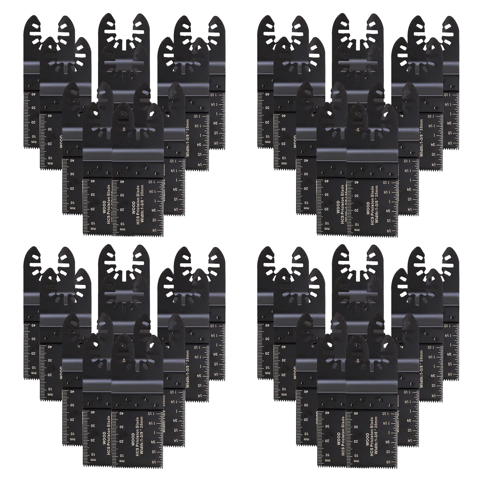 LIGHTIMETUNNEL 40 PCS Oscillating Saw Blades Multitool Quick Release Compatible with Fein Multimaster Porter Cable Black & Decker Bosch Craftsman Ridgid Ryobi Makita Milwaukee Rockwell