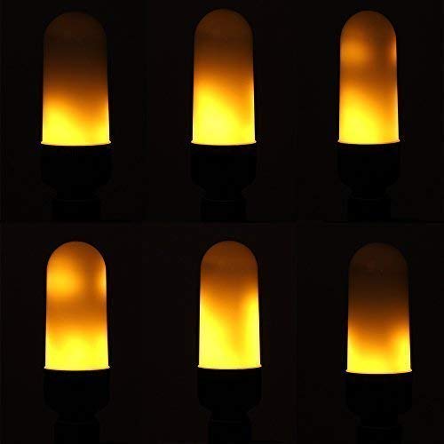 LedTek LED Flame Light Bulb Upward Downward Simulation Fire Flicker Effect Bulb E26 Flame Effect Light Bulb LED Torch Lamp Warm Atmosphere Lamp 90-240V 1800K Color Temperature