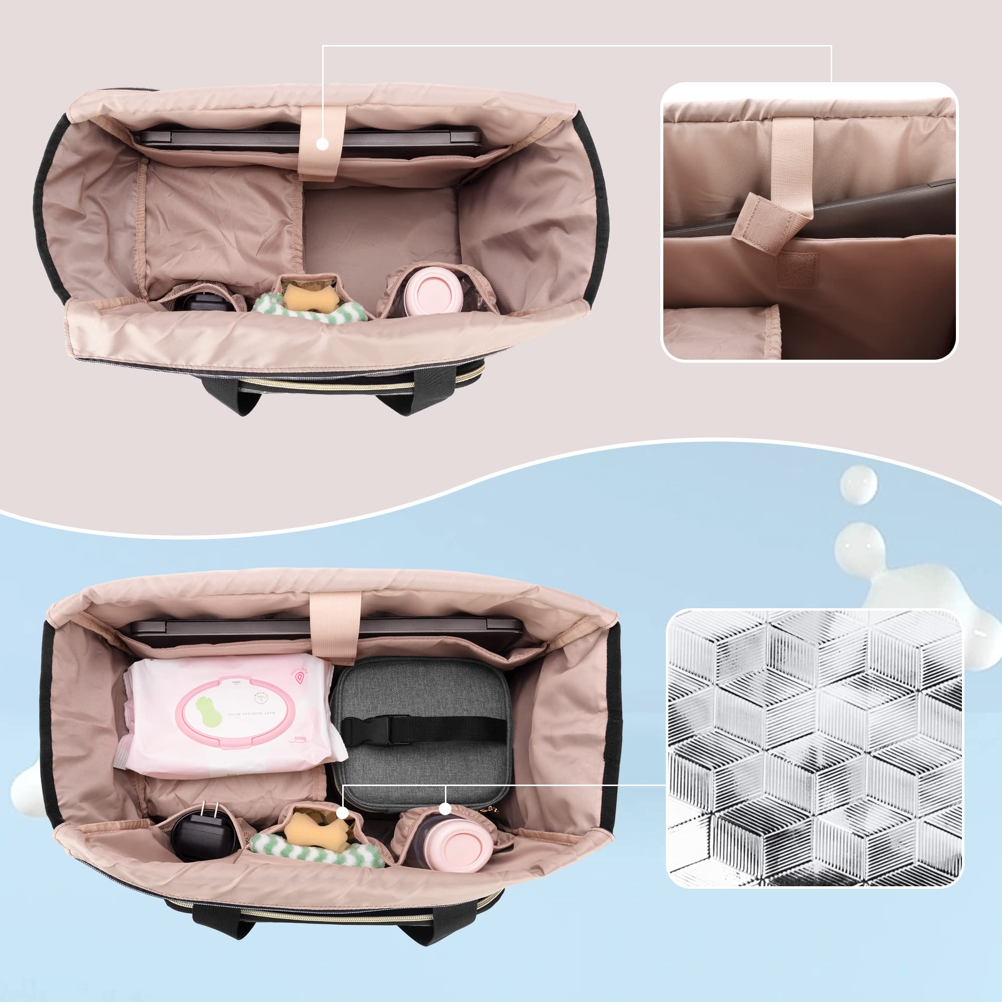 Luxja Wearable Breast Pump Bag (with a Breastmilk Cooler Bag, a Small Carrying Case and a Waterproof Mat), Pumping Bag Compatible with Momcozy and Elvie Breast Pump, Gray