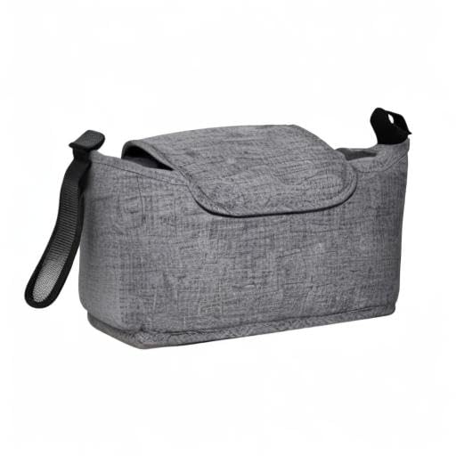 Universal Stroller Organizer,Non-Slip Stroller Caddy Accessories with Insulated Cup Holder,stroller bag organizer for Carrying Diaper, iPhone,Toys & Snacks,Fits Britax, Uppababy,BOB Stroller (Grey)