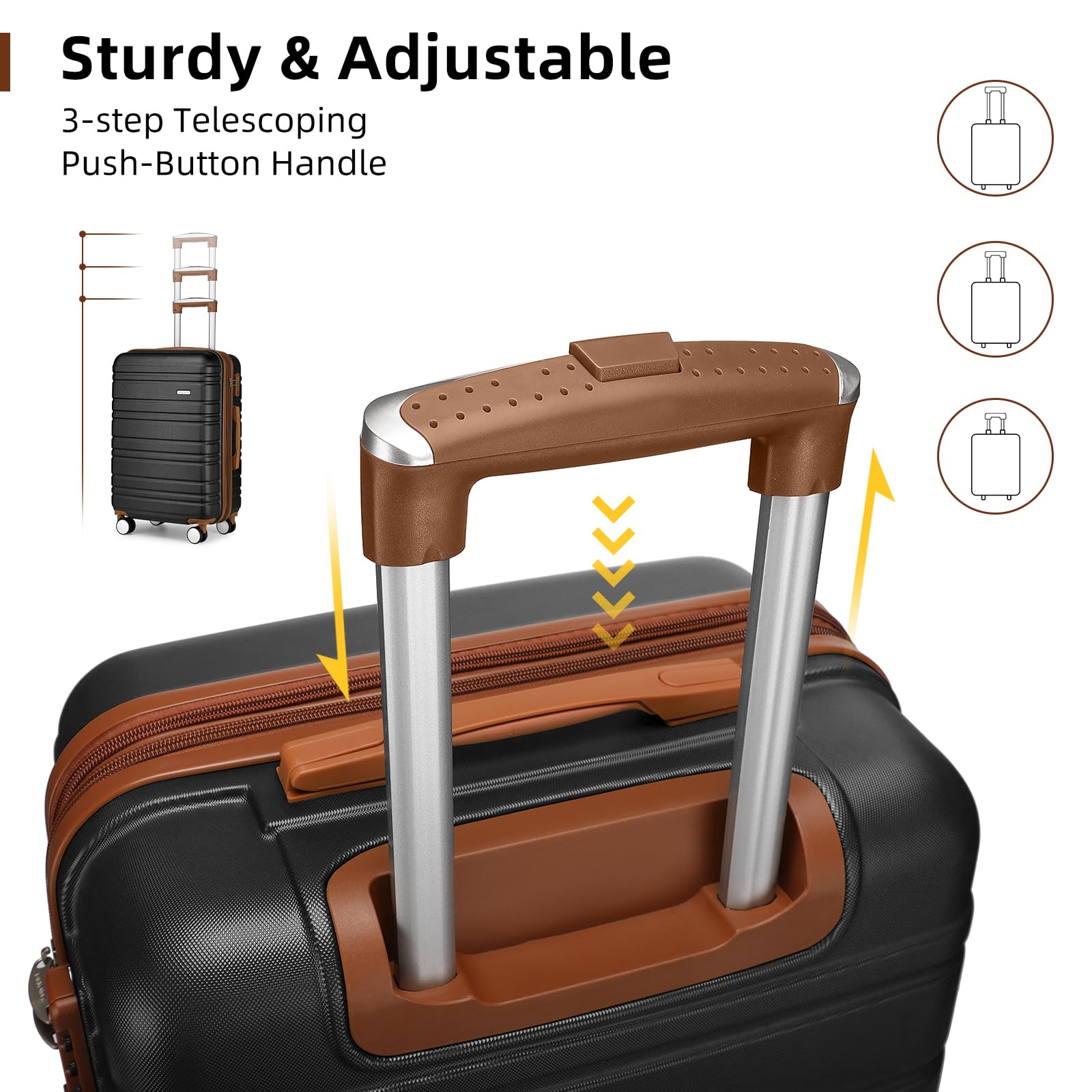 LARVENDER Luggage Sets 4 Piece, Expandable Hardside Suitcase Sets with Spinner Wheels TSA Locks, Lightweight Rolling luggage for Men and Women, Green