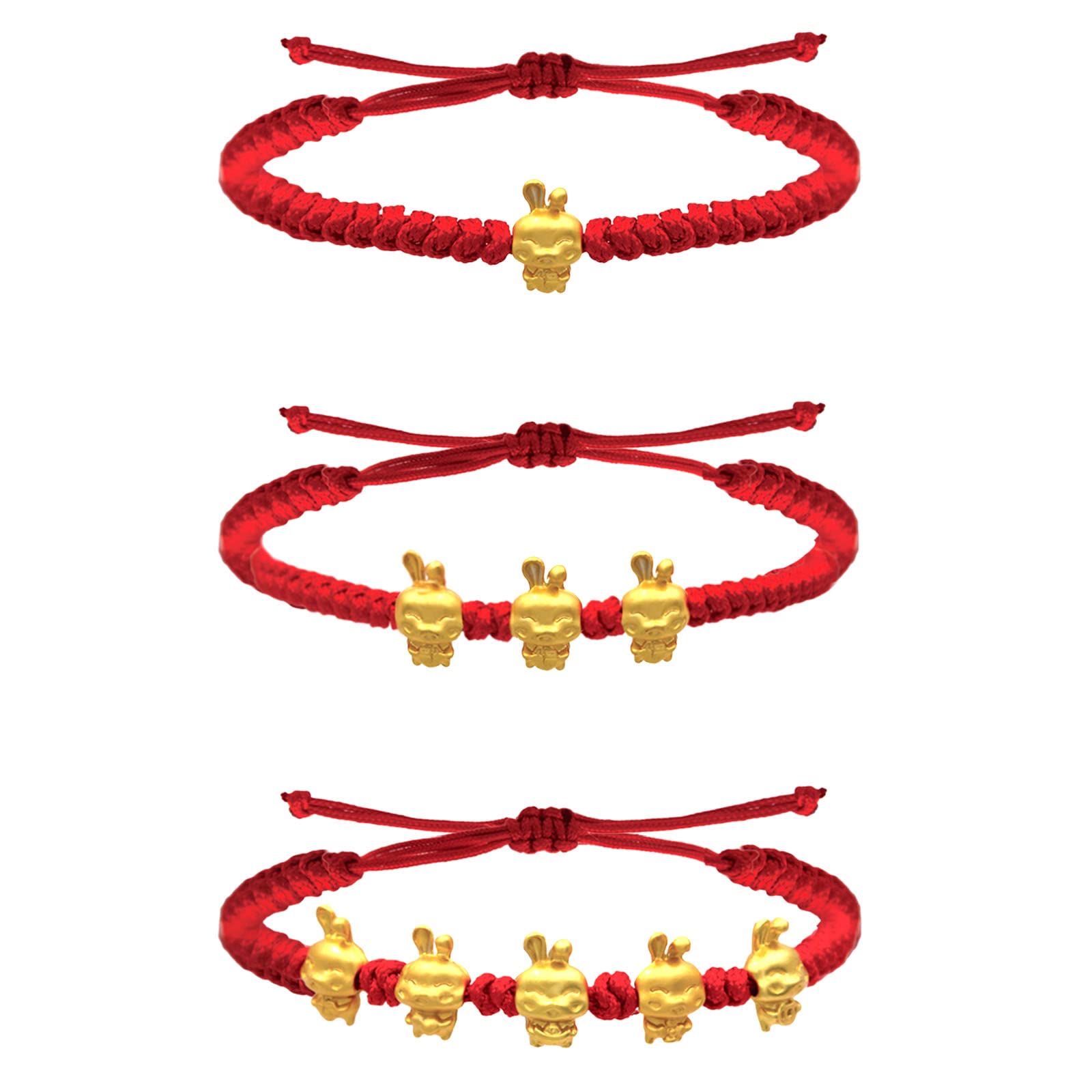 Ronglry Chinese New Year of The Rabbit 2023 Bracelet New Year Red String Bracelet Chinese Zodiac Bracelet Rabbit Charms Handmade Braid Bracelets Good Luck Red String Rope Bracelet for Women Men, no