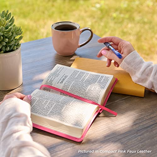 KJV Holy Bible, Compact Faux Leather Red Letter Edition - Ribbon Marker, King James Version, Saddle Tan