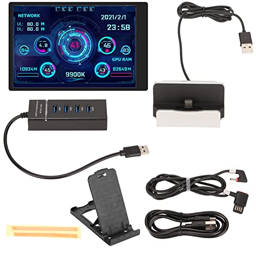 Zerone 3.5 Inch IPS USB Mini Screen CPU RAM HDD Data Temperature Display Type C Sub Screen for PC Computer Case