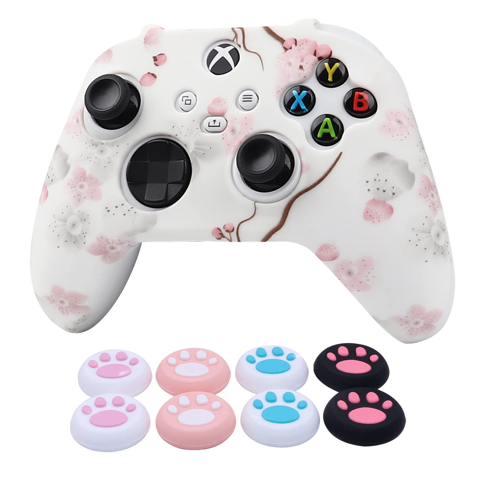 ROTOMOON Xbox Series Glitter Silicone Controller Skins with 8 Thumb Grips, Sweat-Proof Anti-Slip Controller Cover Skin Protector Compatible with Xbox Series S/X Controller