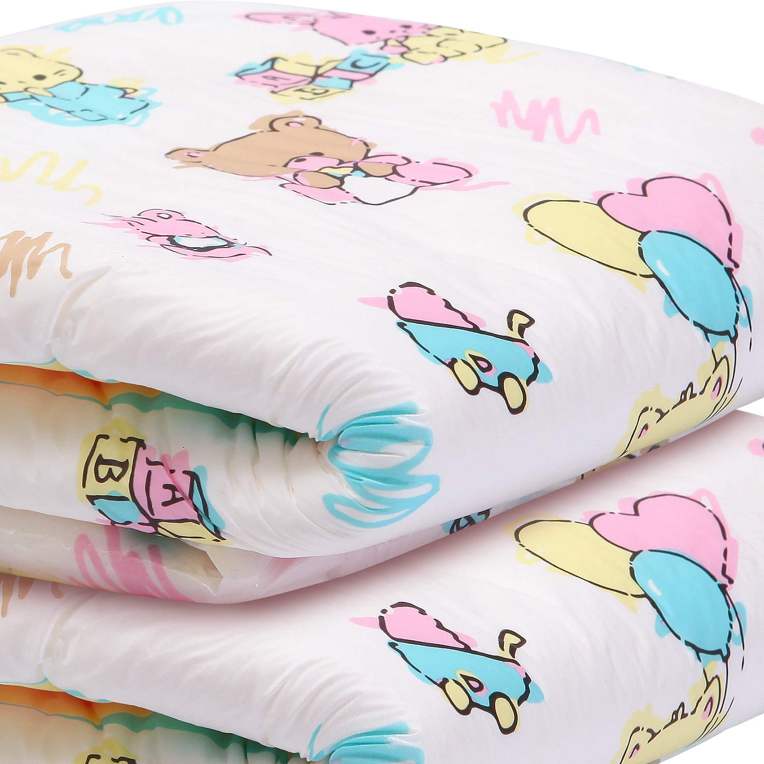 Littleforbig Adult Printed Diaper 80 Pieces (8 Packs) - Baby Cuties (Large 36"-46")
