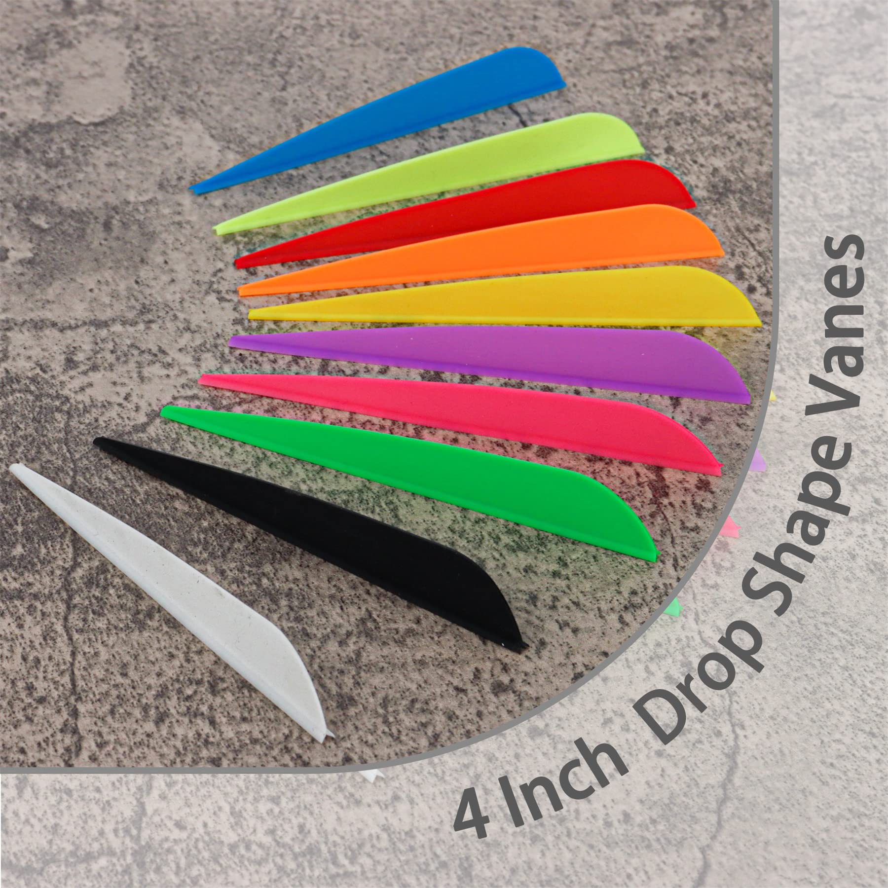 Letszhu Arrows Vanes 4 Inch Plastic Feather Fletching for DIY Archery Arrows 50 Pack (Orange)