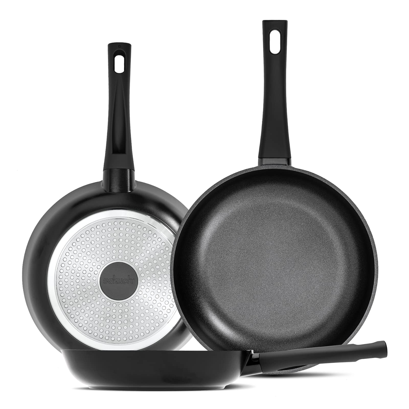 Sakuchi Frying Pan Set Nonstick Skillet Set Induction Compatible 3 Piece, 8 Inch, 9.5 Inch and 11 Inch…