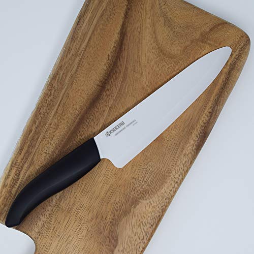 Kyocera Advanced Ceramic Revolution Series 7-inch Professional Chef's Knife, Black Handle, White Blade