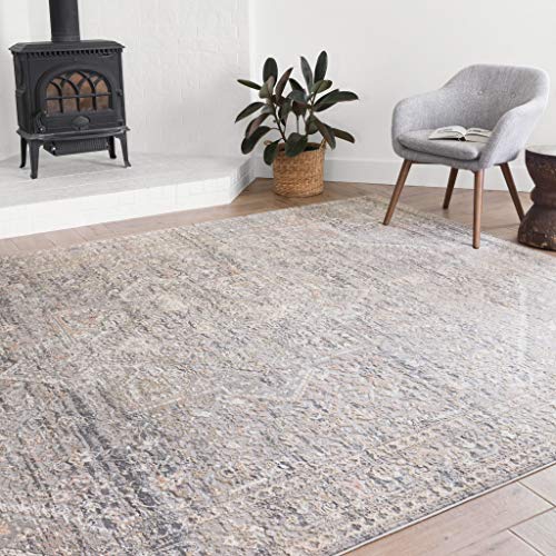 Loloi II Lucia Collection LUC-01 Accent Rug 2'-0" x 3'-0" Grey/Sunset Rectangular 0.25" Thick