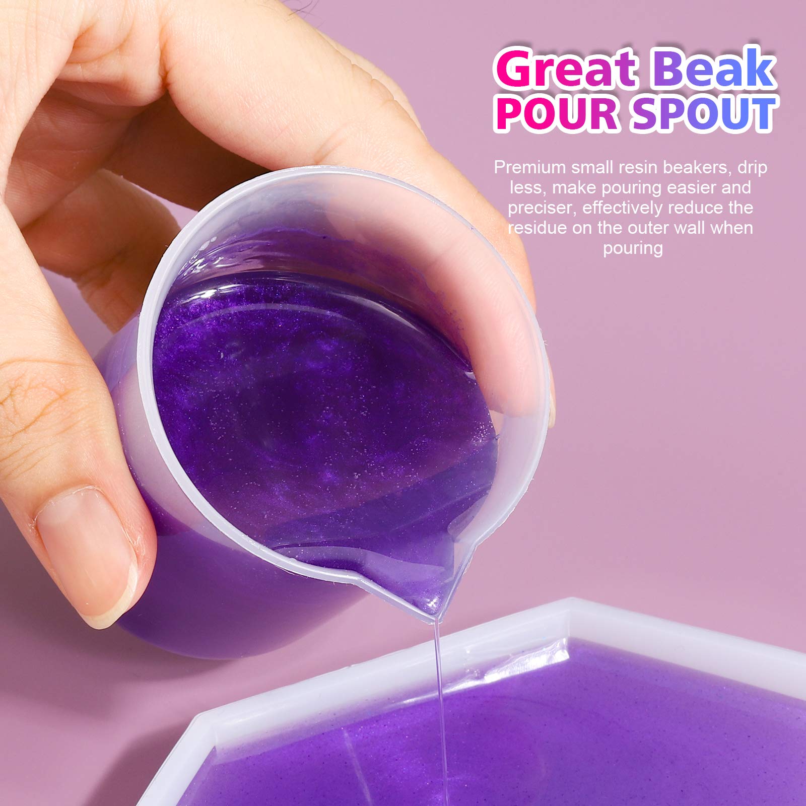LEOBRO 24 PCS 100ml Resin Measuring Cups with 35PCS Mixing Sticks, Graduated Epoxy Resin Mixing Cups, Small Beaker, Plastic Measuring Cup for Epoxy Resin, Paint, Art Craft, Soap Candle Tumbler Making