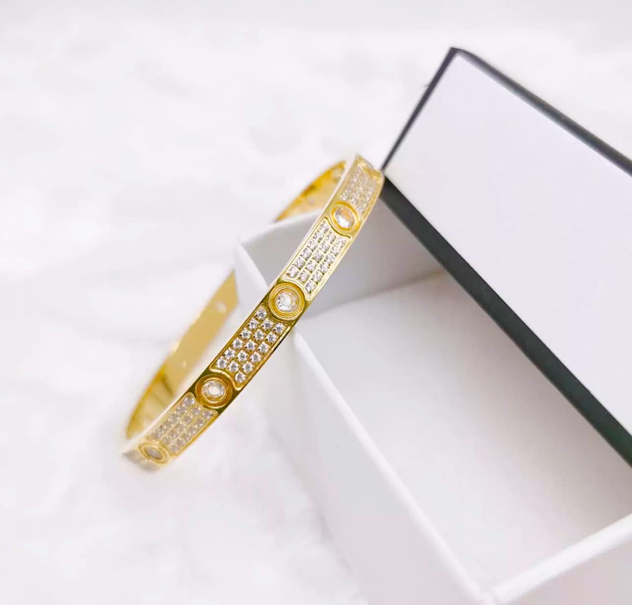 ROSALYN Bangle 18K Gold Filled/Cubic Zirconia/Luxury - 5mm width