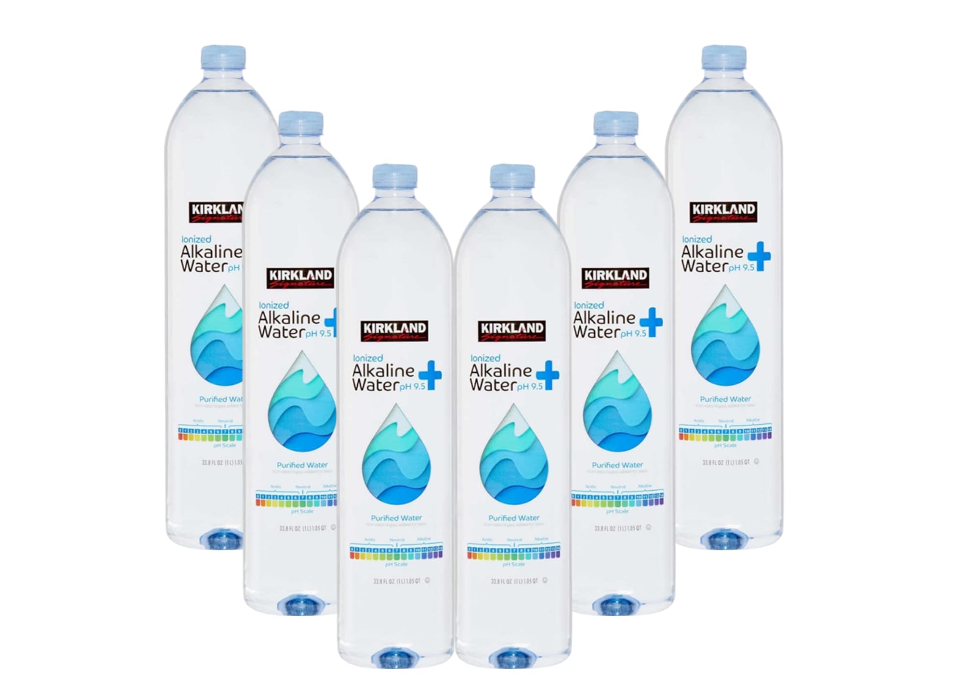 Kirkland Water 33.8 Fl Oz Alkaline Premium Drinking Water, (6 pack)