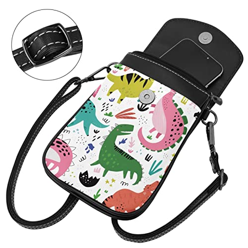 Small Crossbody Bag Color Dinosaur Cell Phone Purse Wallet