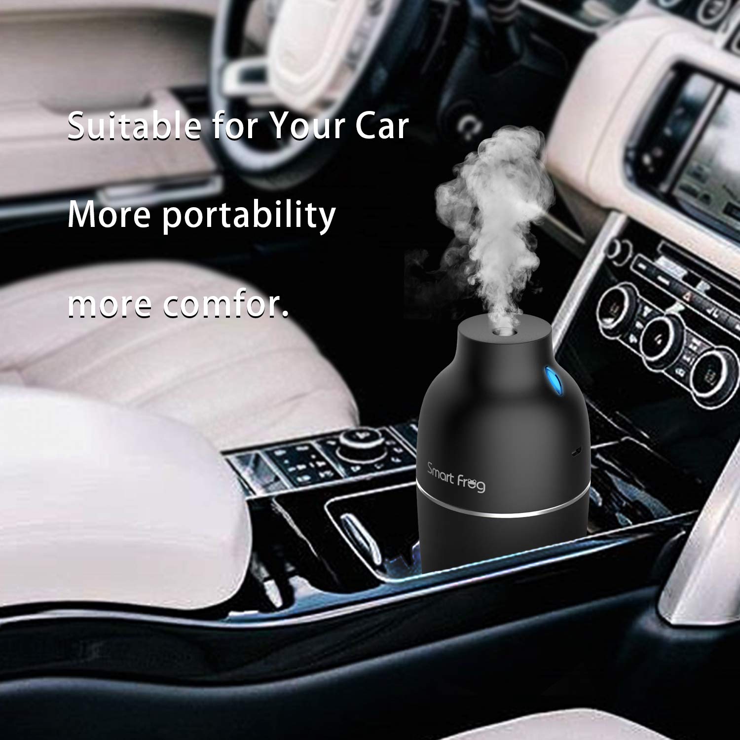 Mini Humidifier, Portable Quiet and Ultrasonic Cool Mist Humidifier with 2 Mist Modes, Auto Shut-Off, Filterless, Can be Used in Bedroom, Home, Office (Black, 180ML)