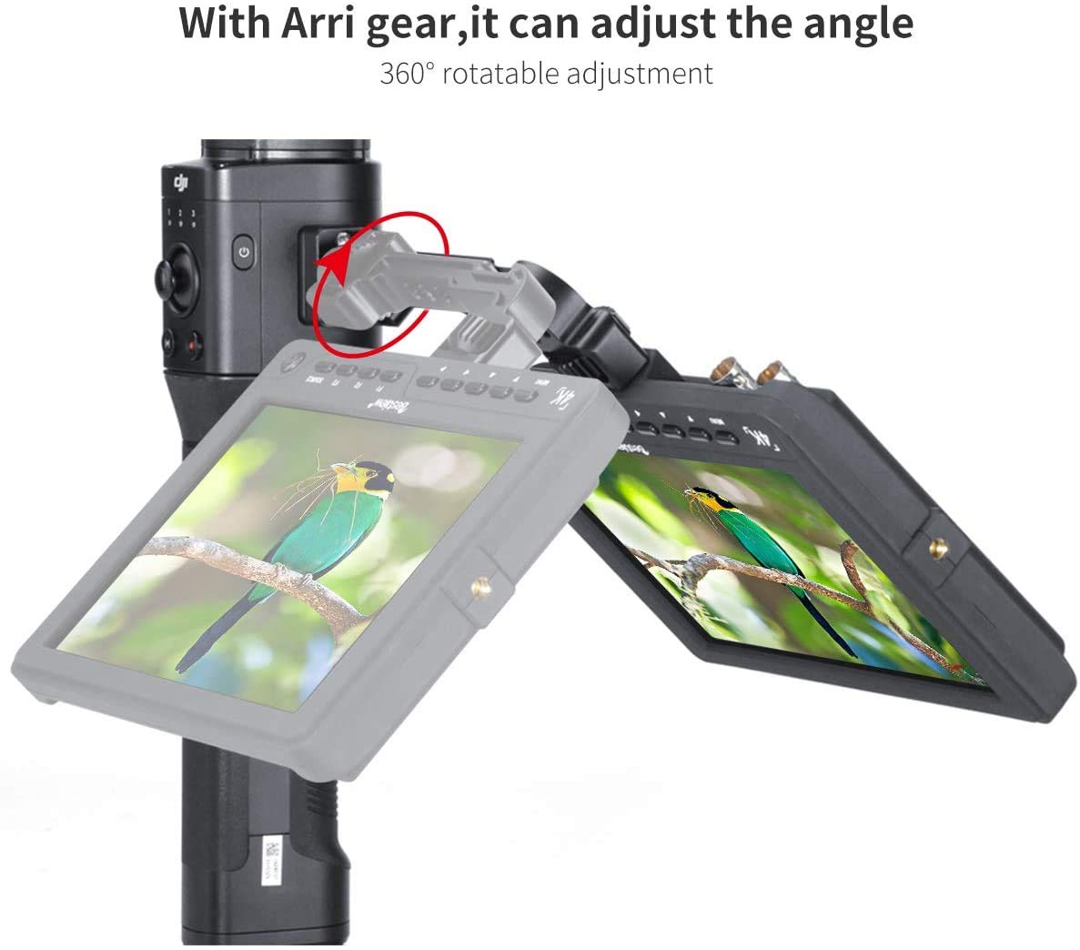 Ronin S/Ronin SC Monitor Mount, DH11 Rotatable Magic Arm with 1/4 Thread Cold Shoe Mount for Mic Light Stand for DJI Ronin S/SC Gimbals Stabilizer