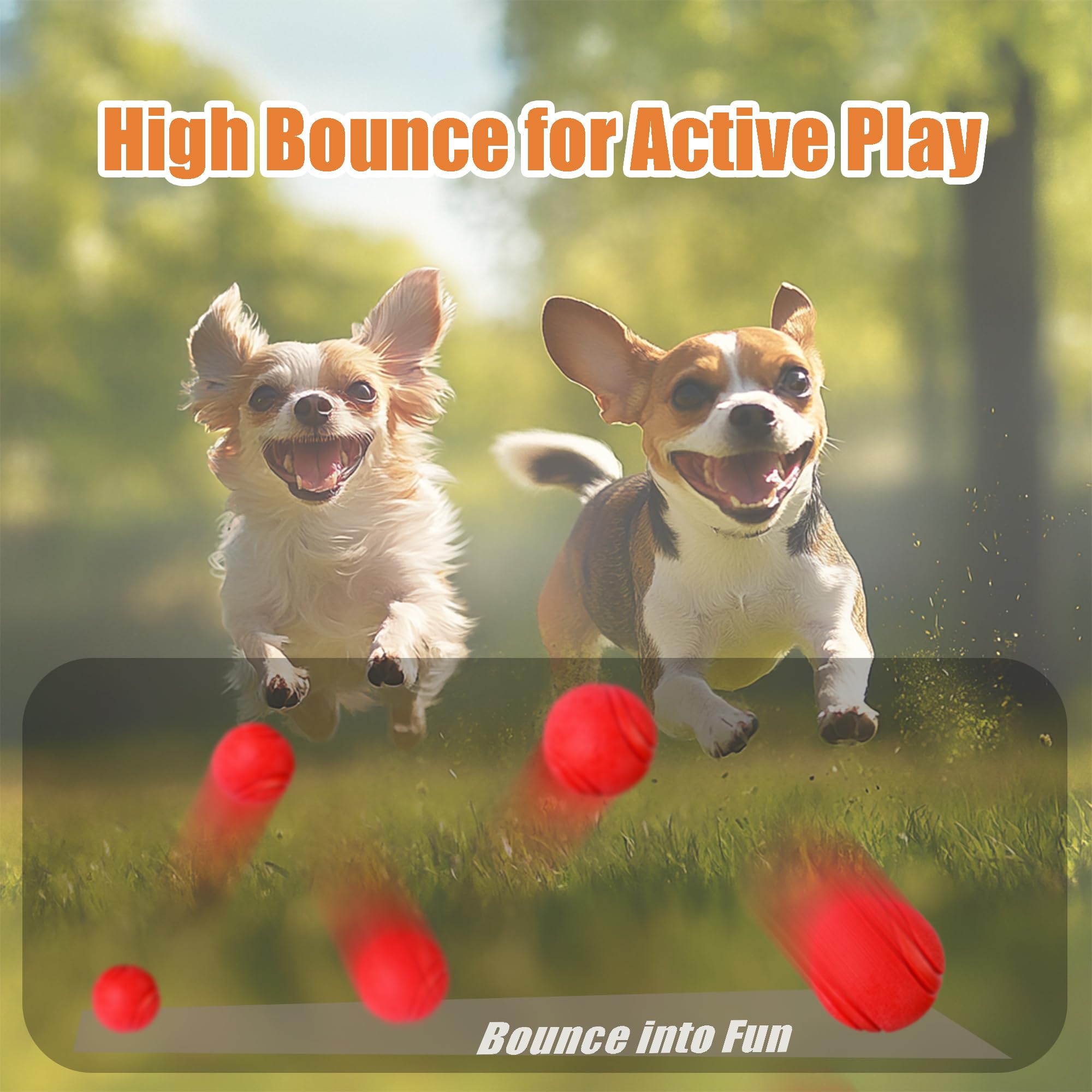 YoFellas Dog Fetch Ball Chew Toy Solid Red Rubber Ball Ultra Bounce, Indestructible for Aggressive Chewer - Small Medium and Large Dogs, Durable Interactive Training Ball Toy (3.5‘’ Diameter)