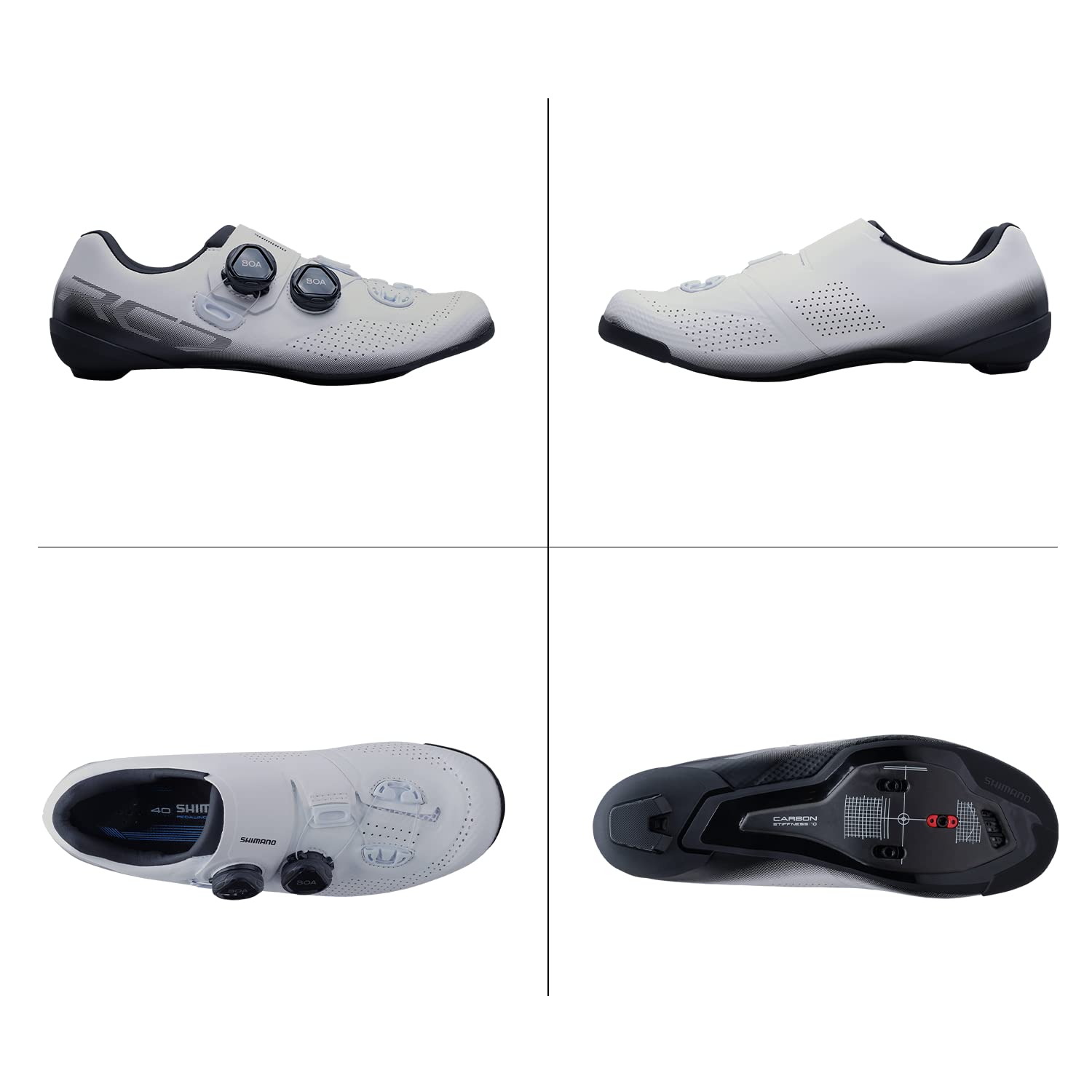 SHIMANO SH-RC702W Women’s High Performance Cycling Shoe, White, 7.5-8 Women (EU 40)