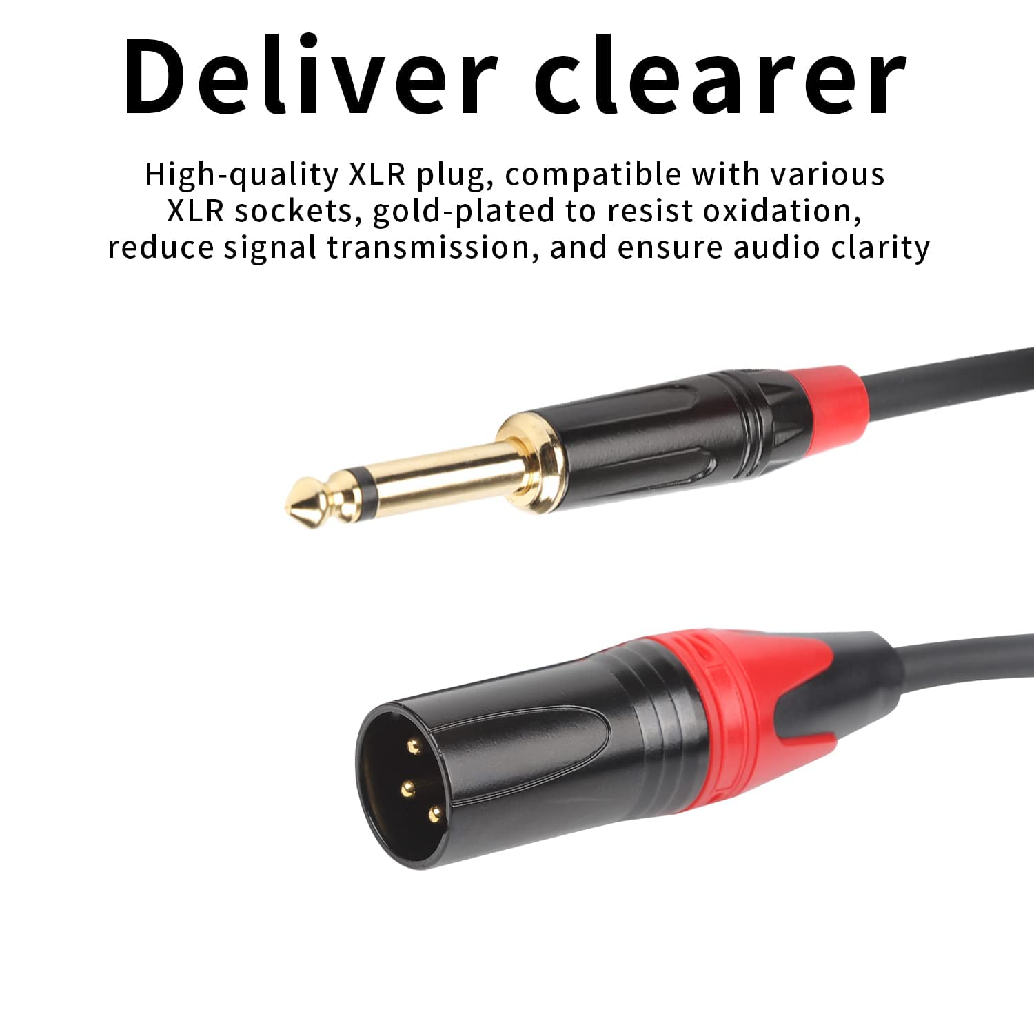 QSDXNYDC XLR Microphone Cable XLR Male to 1/4"(6.35mm) Mono Plug Interconnect Cable, Powered Speakers, Stage, DJ, Studio Sound Consoles